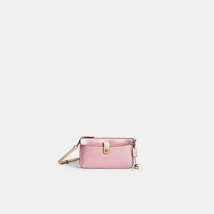 COACH Restored Noa Pop-up Messenger In Colorblock - Brass/metallic Pink Multi