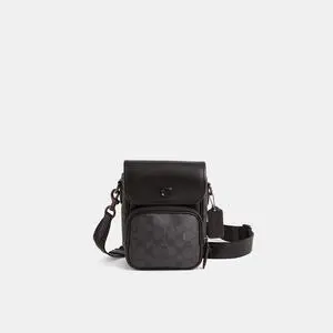 COACH Restored Lee Crossbody In Signature Canvas - Charcoal/black
