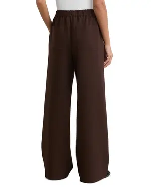 REISS Petites Robyn Wide Leg Pants - Chocolate