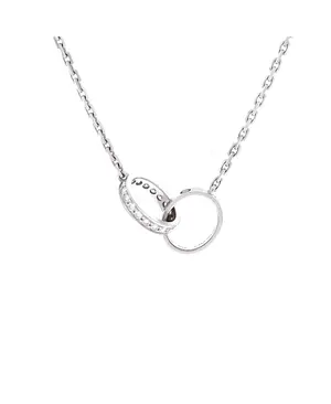 CARTIER Love Interlocking Necklace 18k Gold And Diamonds, 17 - White