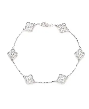VAN CLEEF & ARPELS Sweet Alhambra 6 Motifs Bracelet - White