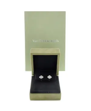VAN CLEEF & ARPELS Sweet Alhambra Stud Earrings 18k Gold And Diamonds
