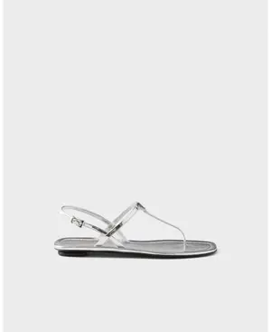 Prada Metallic Leather Thong Sandals