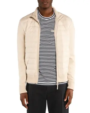 Moncler Zip Up Cardigan - Light Beige
