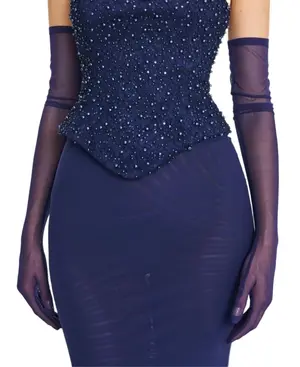 MISS CIRCLE NEW YORK Ora Mesh Opera-length Gloves