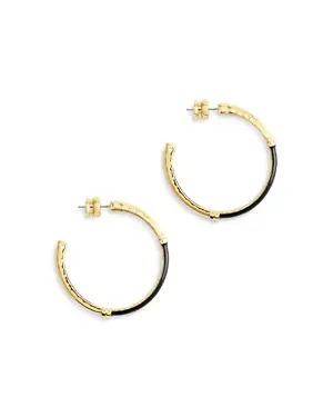 ANABEL ARAM Forza Medium Hoop Earrings - Black Onyx