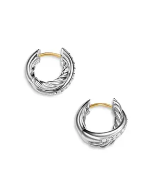 David Yurman Crossover Huggie Hoop Earrings, 12.4mm