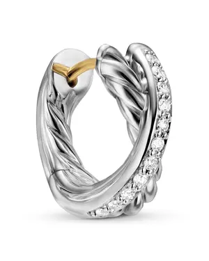 David Yurman Crossover Huggie Hoop Earrings, 12.4mm