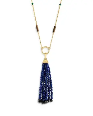 ANABEL ARAM Forza Tassel Pendant Necklace - Lapis