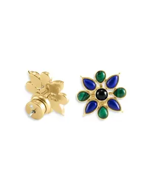 ANABEL ARAM Forza Fiore Stud Earrings - Gold/blue