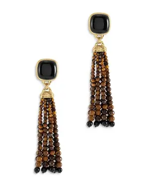 ANABEL ARAM Forza Tassel Earrings - Tigers Eye