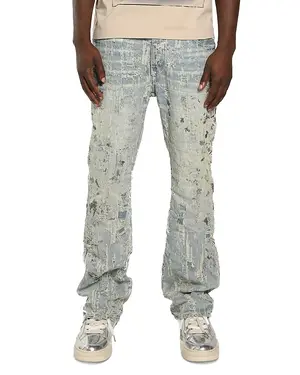 PURPLE BRAND Bootcut Bead Destroy Jeans - Light Indigo