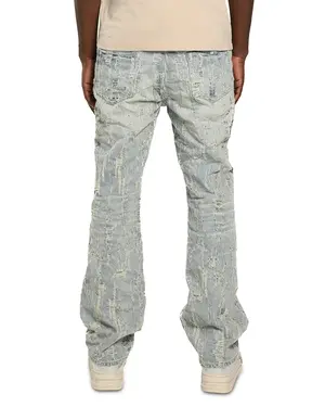 PURPLE BRAND Bootcut Bead Destroy Jeans - Light Indigo