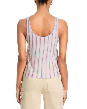 Guest In Residence Cashmere Fine Stripe Tank