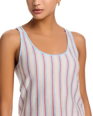 Guest In Residence Cashmere Fine Stripe Tank