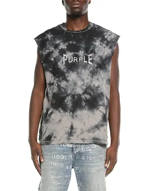 PURPLE BRAND Textured Sleeveless Tee - Grey