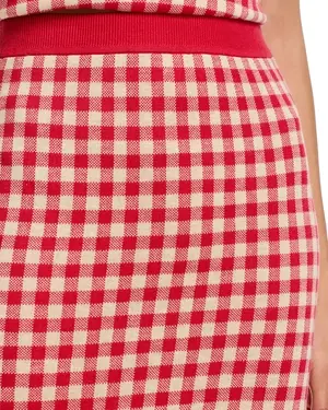Guest In Residence Cashmere Gingham Midi Skirt