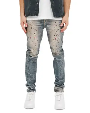 PURPLE BRAND Skinny Jewel Print Jeans - Light Indigo