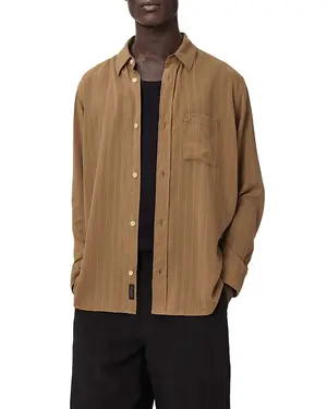 ALLSAINTS Carlyle Oversized Fit Shirt - Borg Brown
