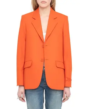 Zadig&Voltaire Vanille Notched Collar Blazer - Tangerine