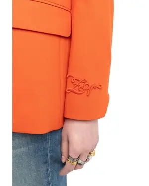 Zadig&Voltaire Vanille Notched Collar Blazer - Tangerine