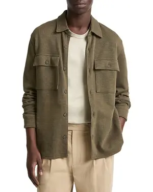 Vince Double Slub Shirt Jacket - Moss