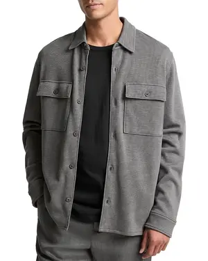 Vince Double Slub Shirt Jacket - Slate