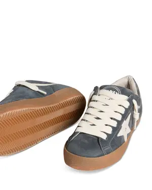 GOLDEN GOOSE Super Star Suede Sneakers - Stone Blue