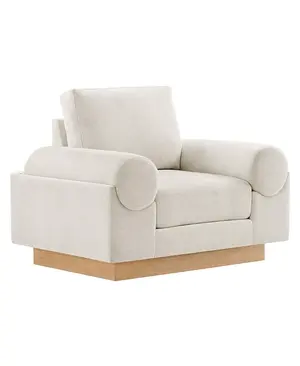 MODWAY Oasis Upholstered Fabric Armchair - Ivory