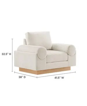 MODWAY Oasis Upholstered Fabric Armchair - Ivory
