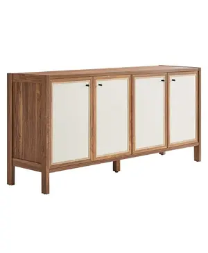 MODWAY Capri 65 Wood Grain Sideboard Storage Cabinet - Walnut
