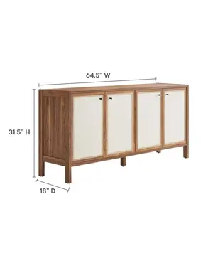 MODWAY Capri 65 Wood Grain Sideboard Storage Cabinet
