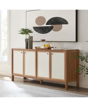 MODWAY Capri 65 Wood Grain Sideboard Storage Cabinet