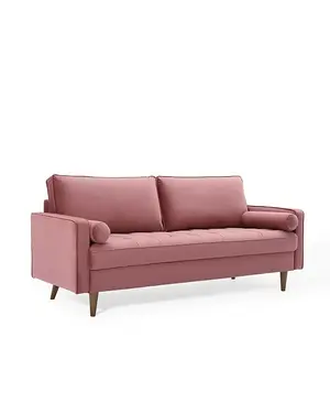MODWAY Valour Performance Velvet Sofa Dusty Rose