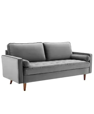 MODWAY Valour Performance Velvet Sofa - Gray