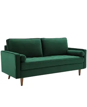 MODWAY Valour Performance Velvet Sofa Green