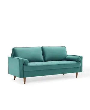 MODWAY Valour Performance Velvet Sofa - Teal
