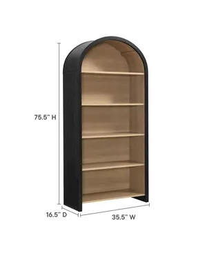 MODWAY Evie Arched Wide Bookcase Display Cabinet