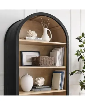 MODWAY Evie Arched Wide Bookcase Display Cabinet