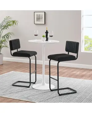 MODWAY Parity Boucle Bar Stools, Set Of 2 - Black Black