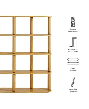 MODWAY Arcus 4-tier Oval Wood Bookshelf