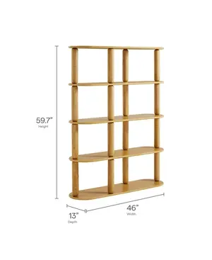 MODWAY Arcus 4-tier Oval Wood Bookshelf