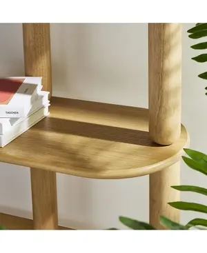 MODWAY Arcus 4-tier Oval Wood Bookshelf