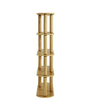 MODWAY Arcus 4-tier Oval Wood Bookshelf