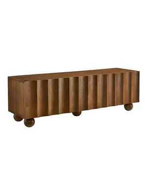 MODWAY Sorren Scalloped 54 Wood Tv Stand - Walnut
