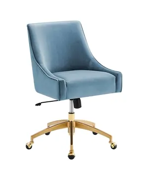 MODWAY Discern Performance Velvet Office Chair - Light Blue