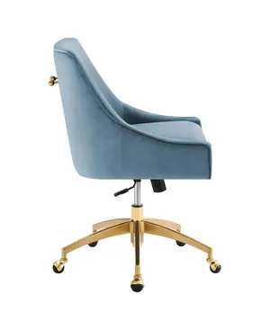 MODWAY Discern Performance Velvet Office Chair - Light Blue