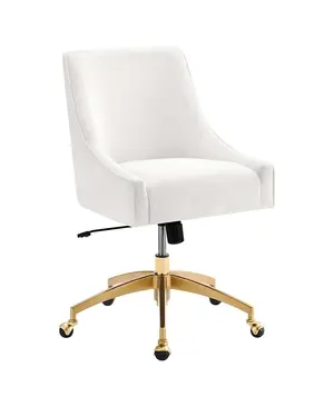 MODWAY Discern Performance Velvet Office Chair - White