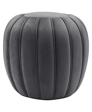 MODWAY Celebrate Channel Tufted Performance Velvet Ottoman - Gray