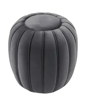 MODWAY Celebrate Channel Tufted Performance Velvet Ottoman - Gray